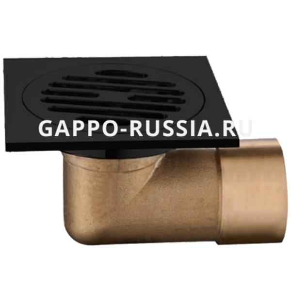 Трап 50 горизонтальный G81053-6 Gappo черный / Трапы и душевые лотки ...